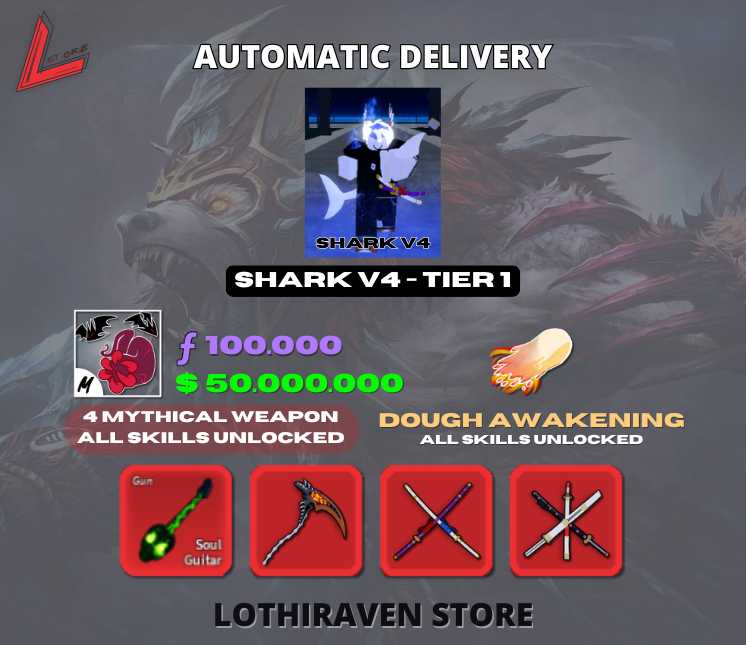 [Blox Fruits] Race Shark V4 (Awakening) | Fully Awakened Dough ...