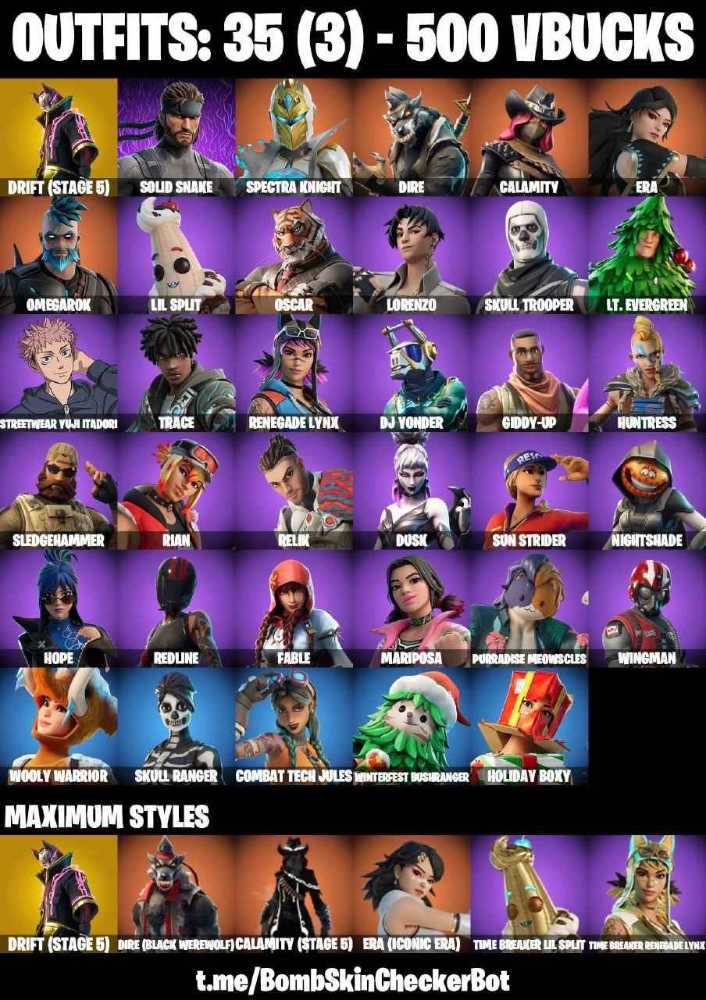 35 SKINS+STREETWEAR YUJI ITADORI+SKULL TROOPER+SKULL RANGER+MARIPOSA ...