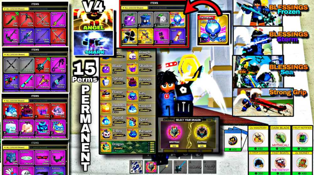 Blox Fruit Permanent Dragon ,Kitsune ,Yeti ,Leopard ,Gas 🪻, 15 ...