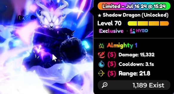 ️ Shadow Dragon Almighty 1 (SSS) - Anime Defenders