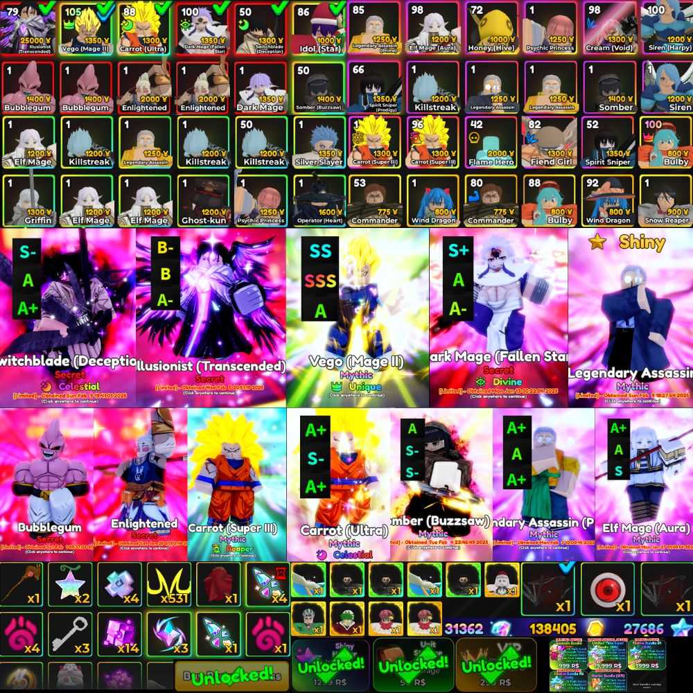 Anime Adventures | 1 Unique:Vego(Mage II) | illusionist EVO | Carrot ...