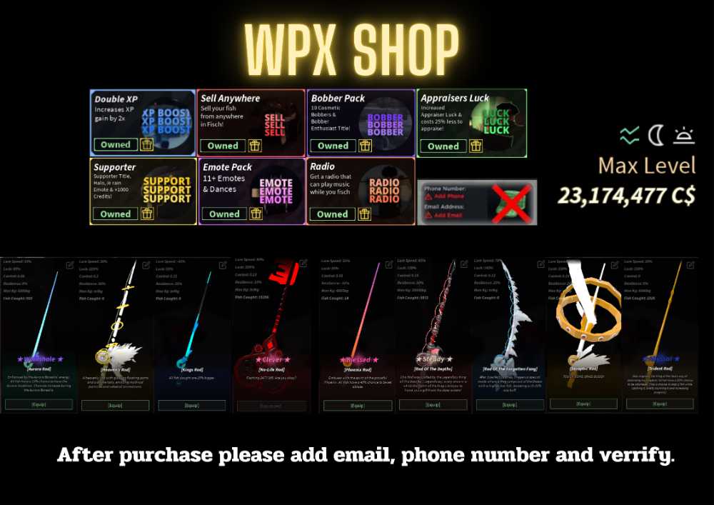 Fisch Account LV.1000 | 7 Gamepasses/ 23M C$/Auto delivery | Unverified ...