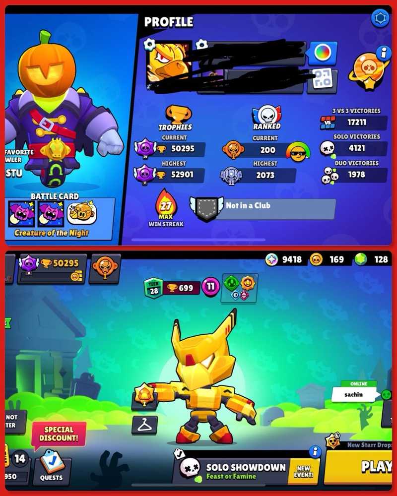 50300+ TROPHIES 38 TOTAL MAXED BRAWLERS HEADLESS RIDER STU - MECHA ...
