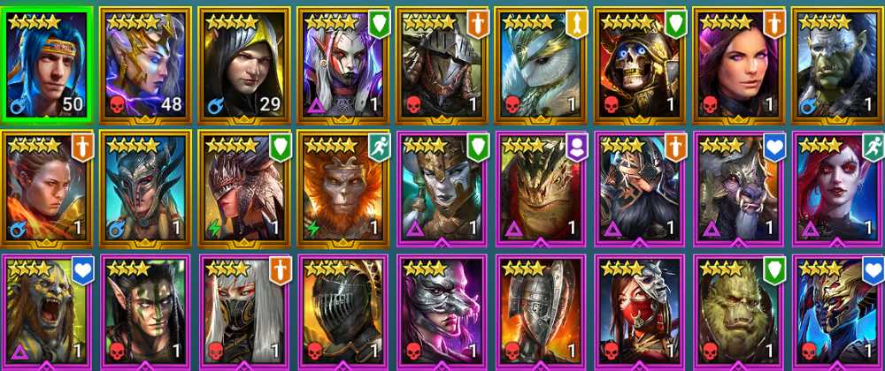 Silent + Zavia + Archer + 10 legs + many epic + 54k energy + 23m silver ...