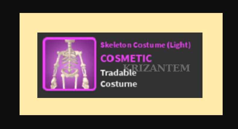 World Zero Skeleton costume Light