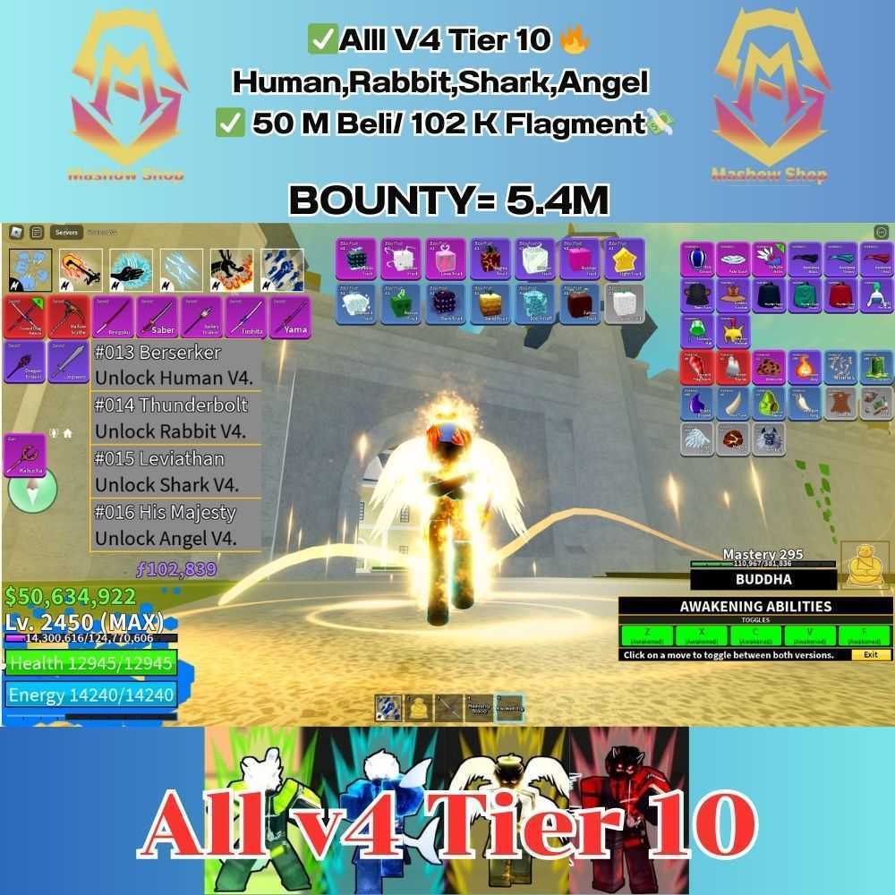 Race V4 Rabbit v4 Tier 10,Shark v4 Tier 10,Angel v4 Tier 10,Human v4 ...