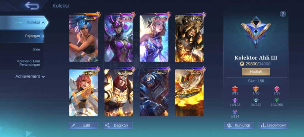 158 Skins | Luckybox Lunox,Karina | KOF Karina | Lightborn:Tigreal ...