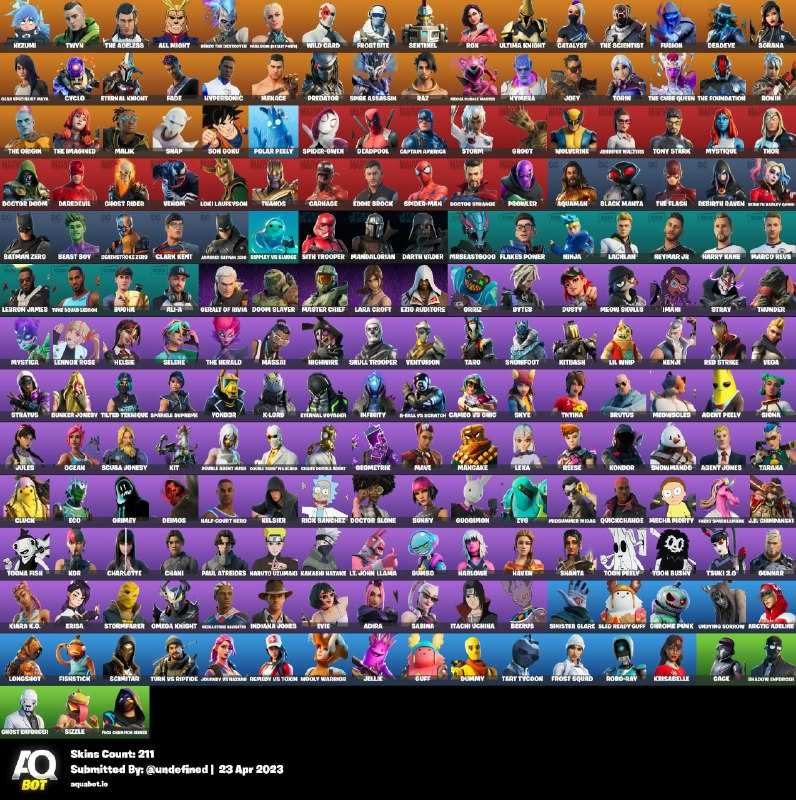 210 SKINS|WILDCARD,ANIME SKINS,GOKU,HYPERSONIC,SPIDERMAN,NINJA,ICON ...