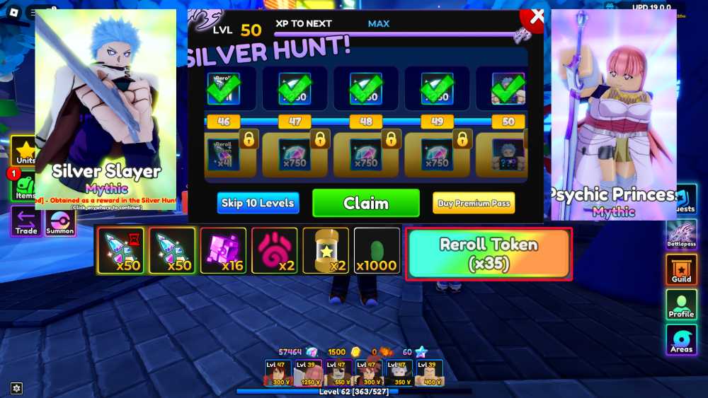 Anime Adventures 50K+ Gems [BattlepassLV50 Max] [Reroll Token 35]+[Star ...