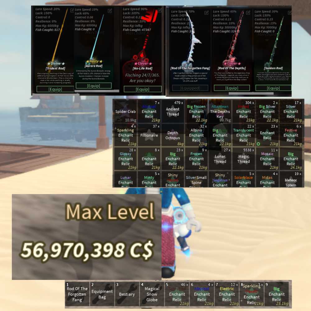 ID 191 Fisch: Level 750 Max- 61m C$ - Rod of the Forgotten Fang, No ...