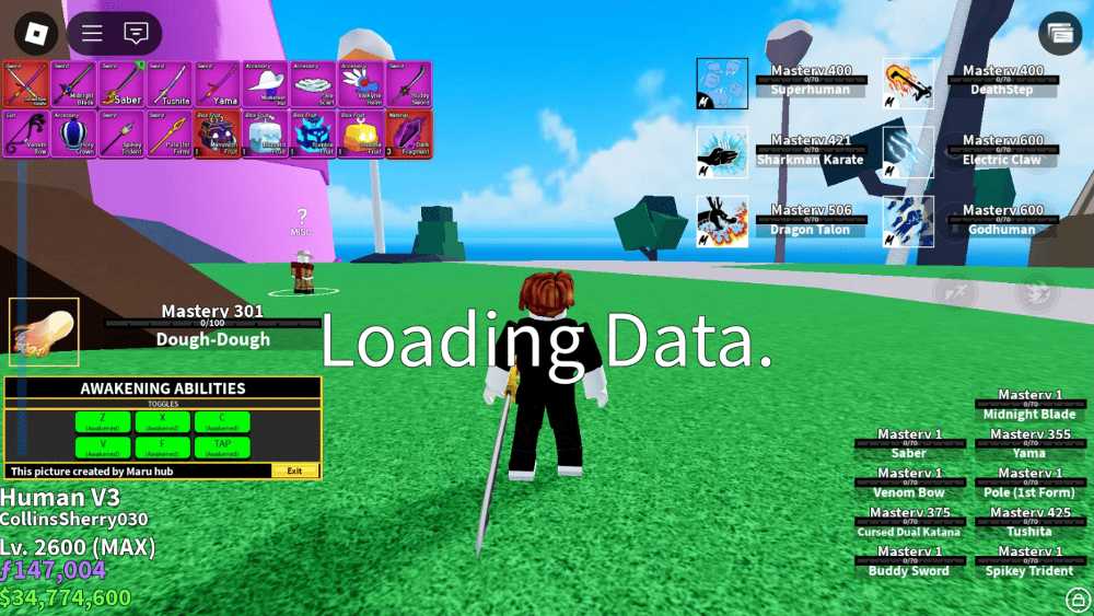 Blox Fruits | Lv2600 MAX | Human V3 | Godhuman | Awaken Dough | Mammoth ...