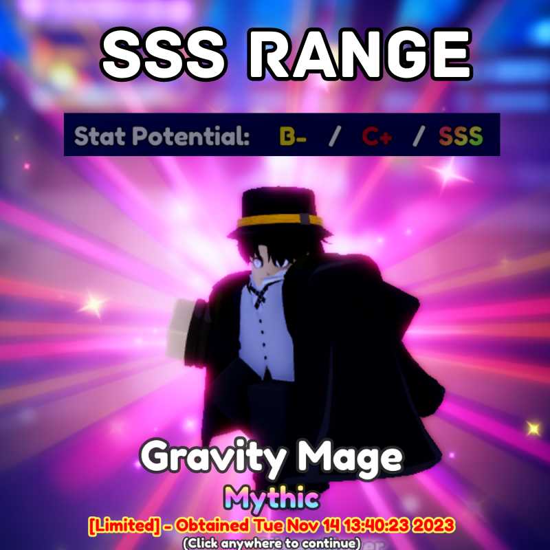 A628Graviti Mage SSS RANGE - Anime Adventures - Instant Delivery