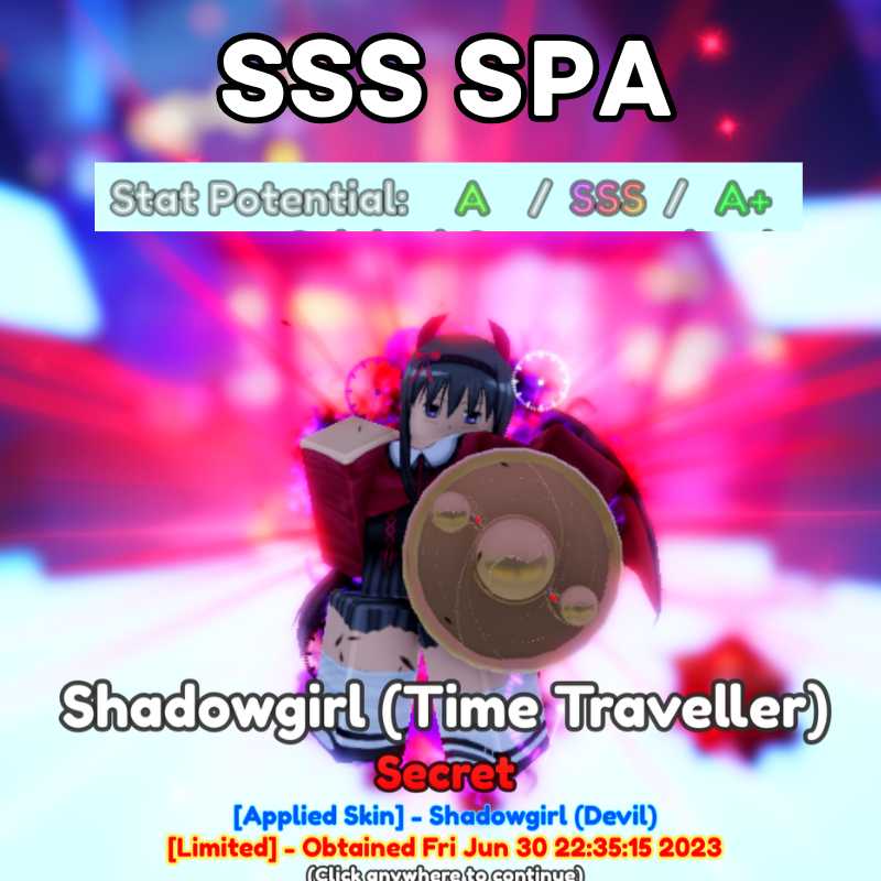A160Shadowgirl / Homura Evo SSS SPA - Anime Adventures - Instant Delivery