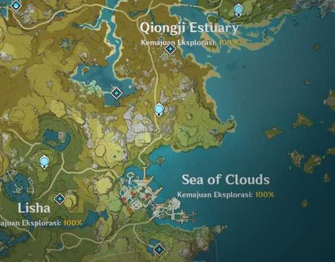 Explore 5 Map Liyue 100% + Lv Max Geoculus