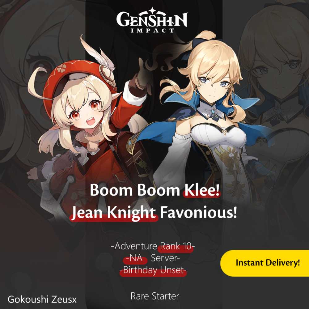 NA AR 10 ⭐Klee + Jean⭐BD unset Unlinked | Instant Delivery