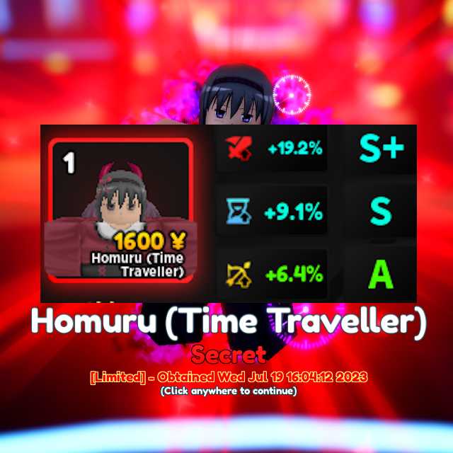 S+/S/A Homuru (Time Traveller) EVO - Anime Adventures AA