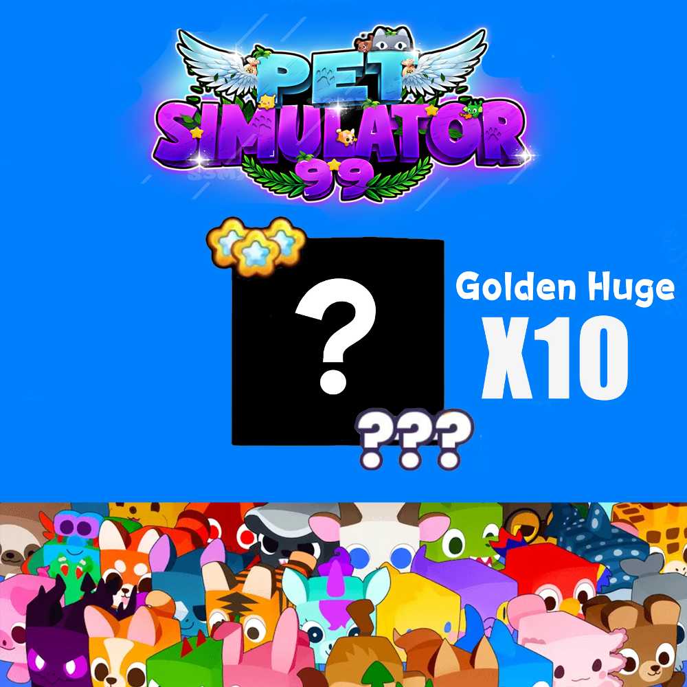 Golden Huge Random X10 - Pet Simulator 99 PS99 Pet Sim 99 - Roblox