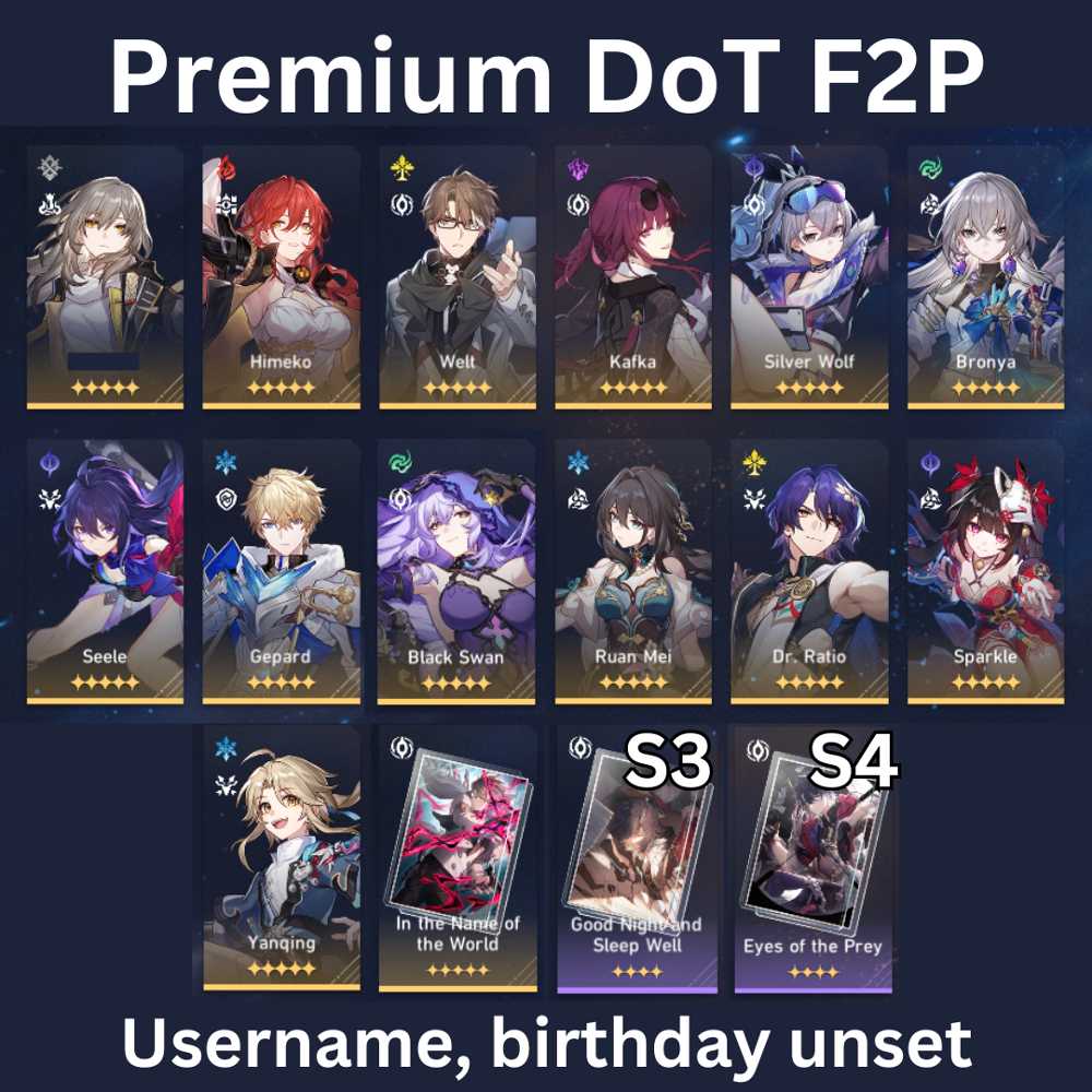 Black Swan + Kafka + Ruan Mei + Sparkle + Seele + Silverwolf (Premium ...