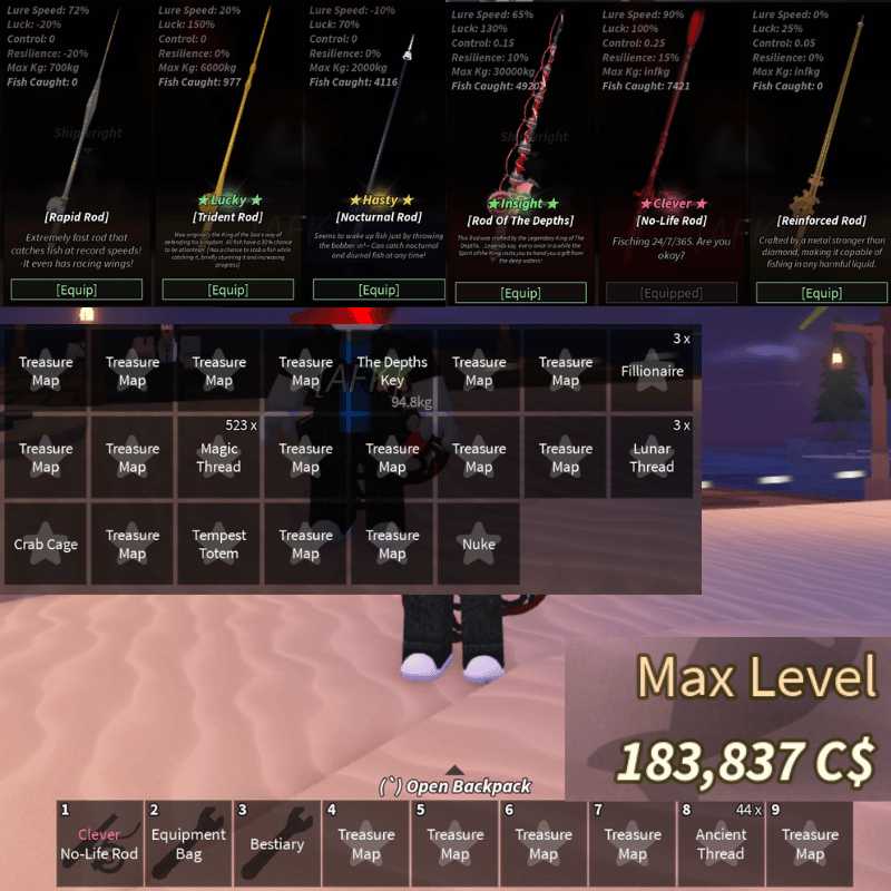 ID130Fisch: Level 750 Max - No-Life Rod , Rod of the Depths,Trident Rod ...