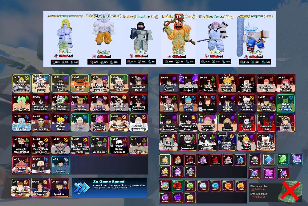 21 Glitched(6 Godly and META Units) | Anime Last Stand