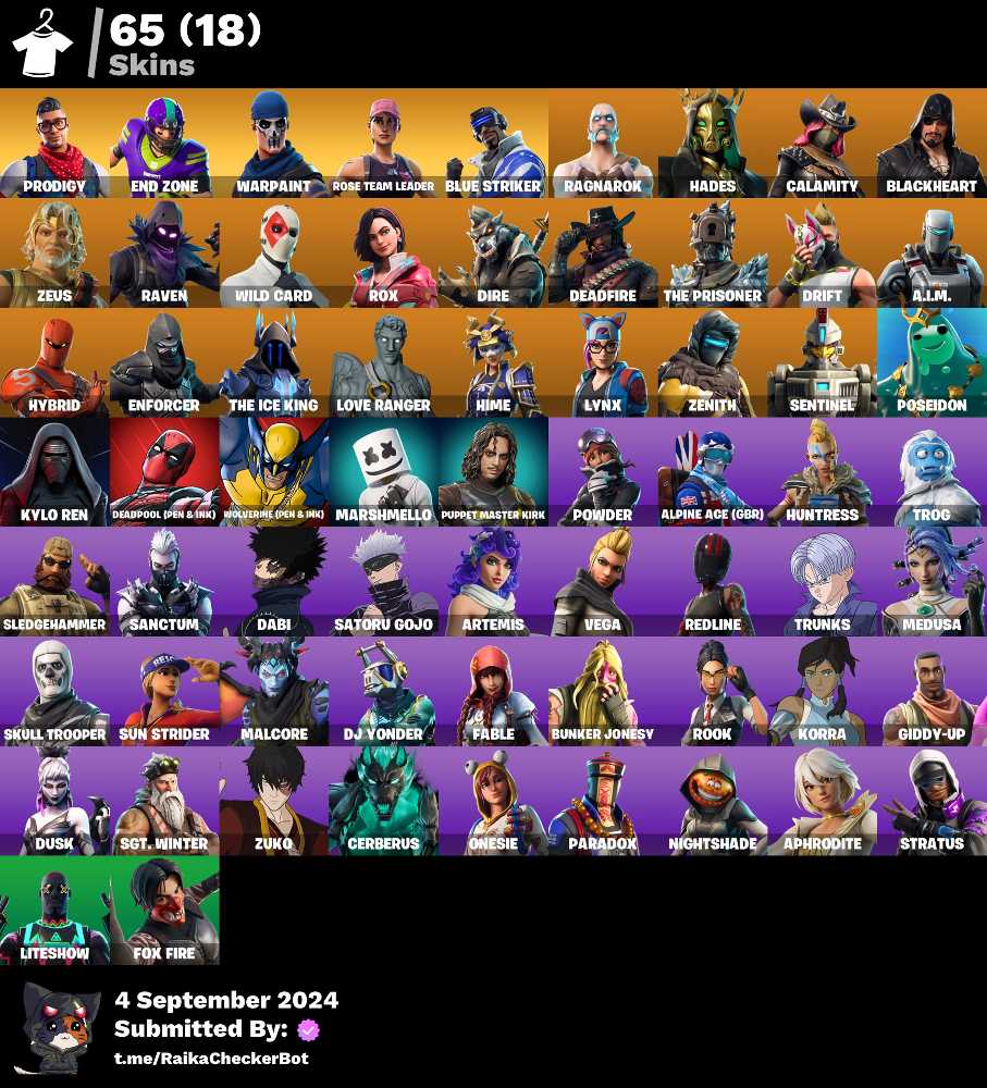 [PC/PSN/XBOX] 65 skins | OG STW | Prodigy | End Zone | Blue Striker ...