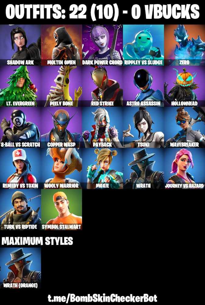 22 SKINS - COPPER WASP - PEELY BONE - HOLLOWHEAD - WRATH - MOXIE ...