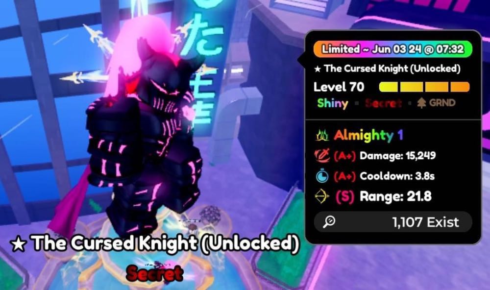 SHINY ALMIGHTY THE CURSED KNIGHT IGRIS - [ANIME DEFENDER - ROBLOX]