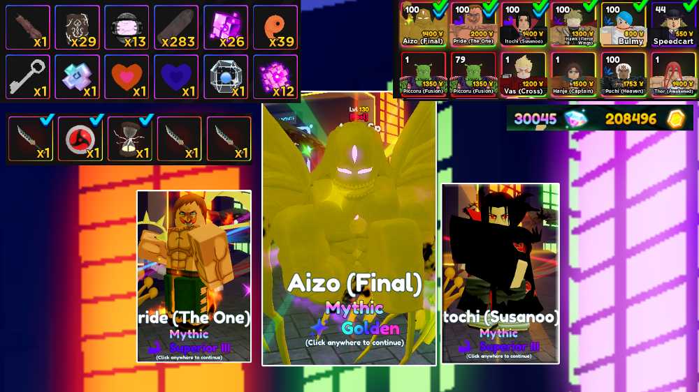 [Aizo golden]Anime Adventures| 20+ Mythic Units | Unverified Account ...