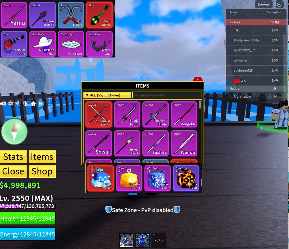Blox Fruits / Kitsune / V3 Mink / Control Inventory / CDK-SG-GHM / 4m ...