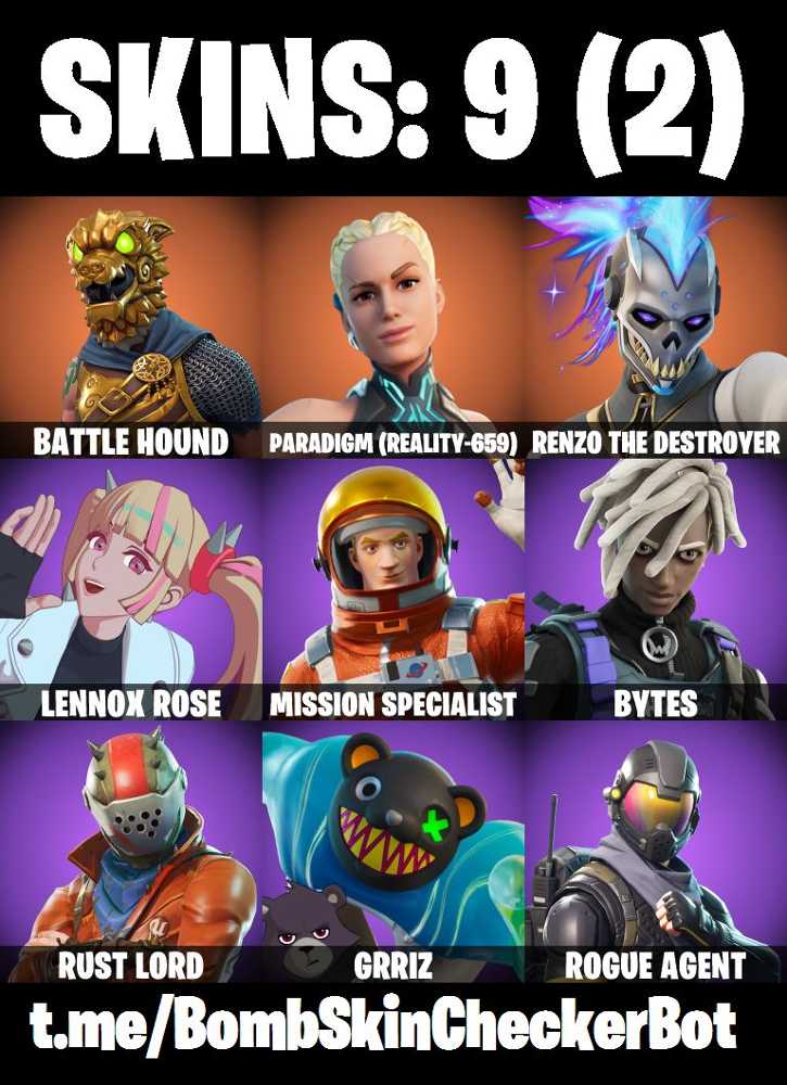 9 SKINS - TAKE THE L - BATTLE HOUND - LENNOX - RUST LORD - BYTES ...