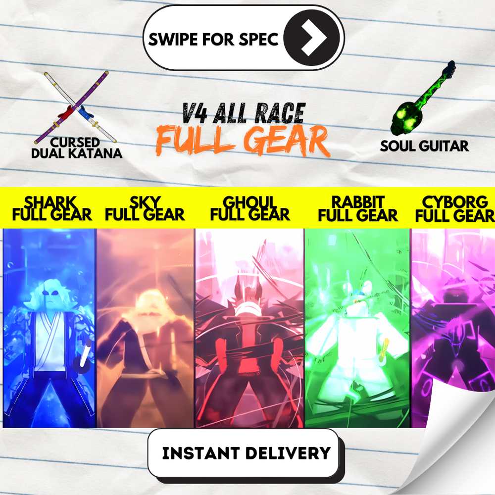 V4 ALL RACE FULL GEAR - Awakening Dough V2 - Cursed Dual Katana ...