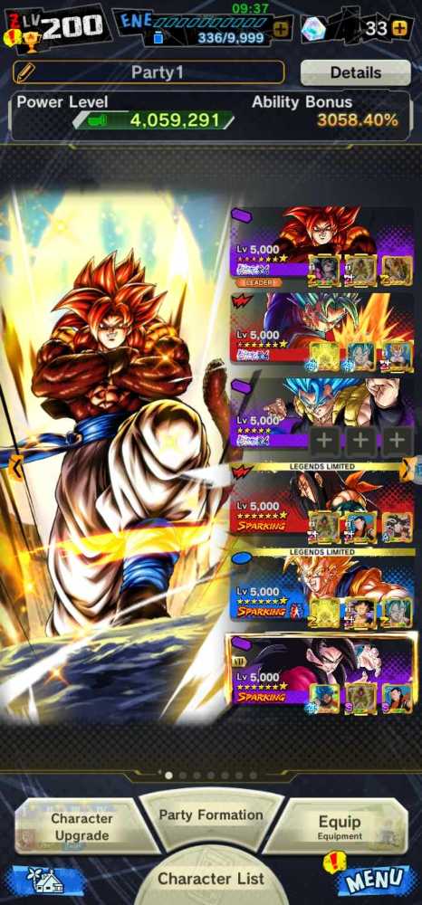 N399 3 UL FUSION - (SS4 Gogeta 12s + Vegito Blue 8s + Gogeta Blue ...