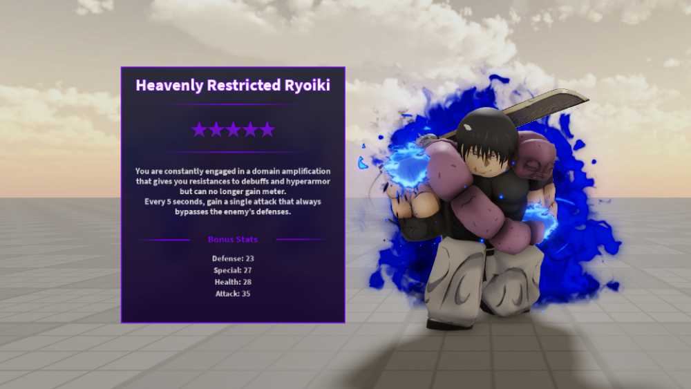 Heavenly Restricted Ryoiki Sorcerer Killer | HRR Toji ( A35 D23 H28 S27 ...