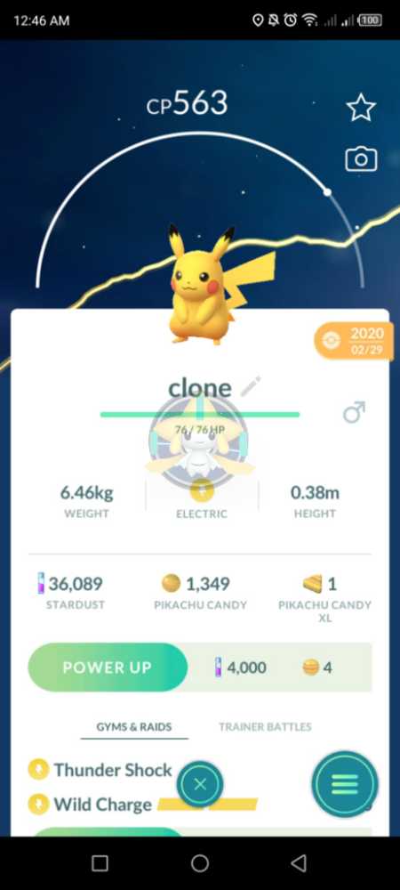 Clone Pikachu (via Trade)