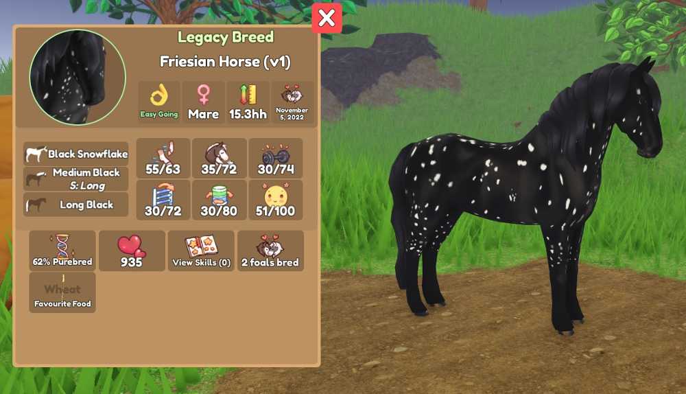 v1 Friesian Black Snowflake | Wild Horse Islands