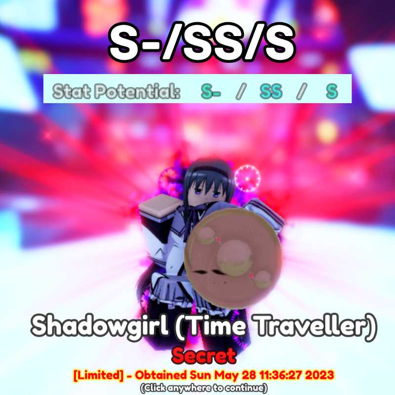 A316Shadowgirl / Homura Evo S-/SS/S - Anime Adventures - Instant Delivery