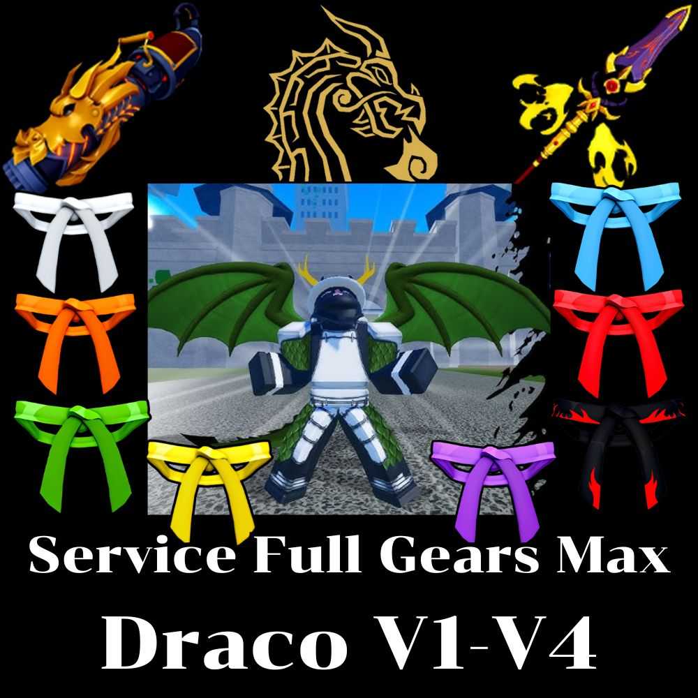 BloxFruitService Make All Race Draco V1,V2,V3,V4 Max.(Full Gears) | You ...