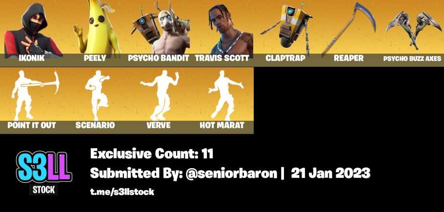 PSN XBOX SWITCH PC 133 skins, travis scott, ikonik, psycho bandit ...