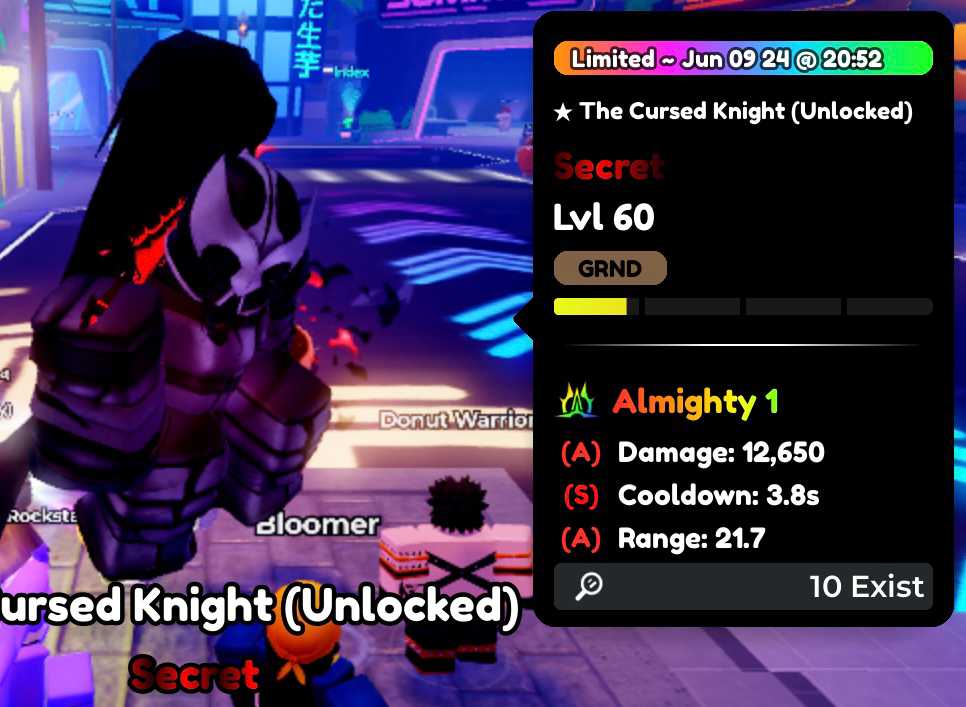 (Anime Defenders) LVL 60 ALMIGHTY IGRIS A S A STATS