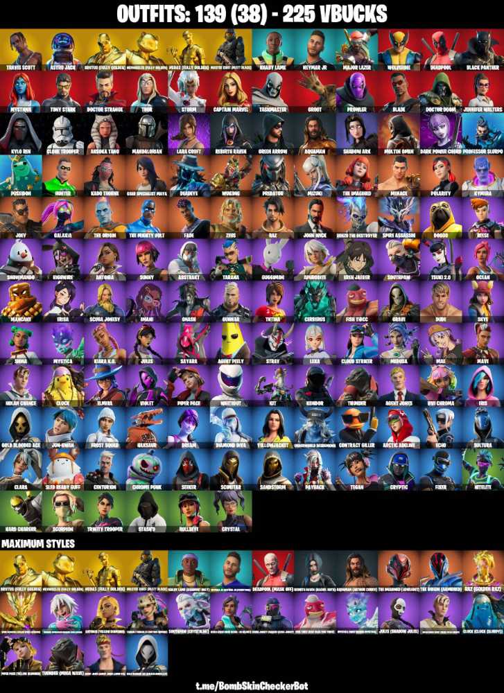 139 SKINS+TRAVIS SCOTT+ASTRO JACK+MASTER CHIEF(MAX)+JOHN WICK+GET ...