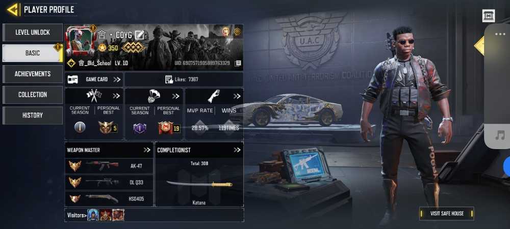 CODM account lvl 350 daily player