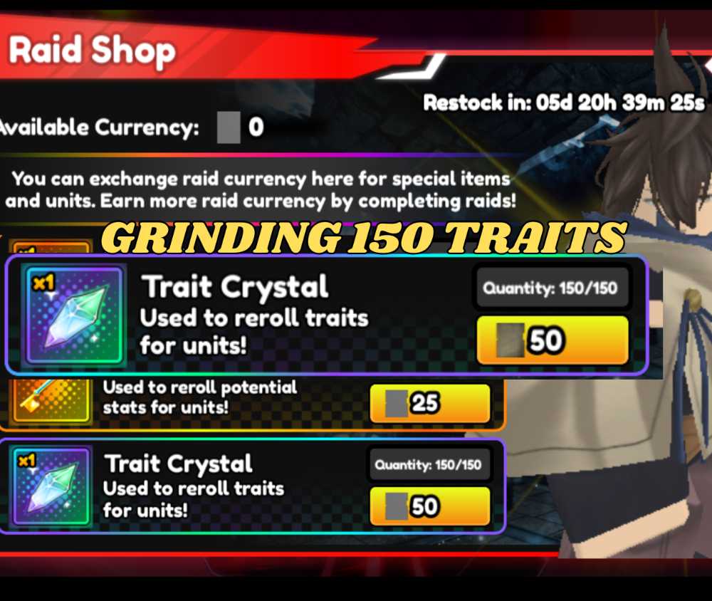 Service 150 traits Rerroll l Anime Reborn l Guaranted 150 traits