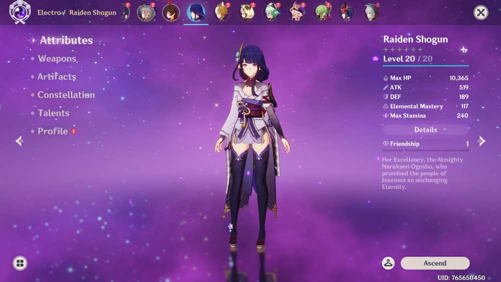 [EU] Raiden Shogun C2 + her weapon