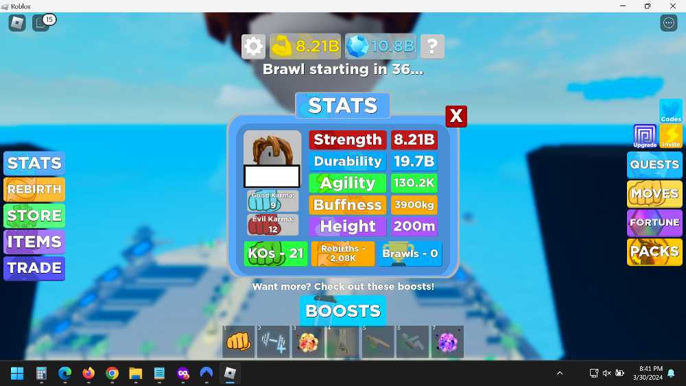 001 [Fast] [Muscle Legends] 2080 Rebirths | 8B Strength | 10B Gems ...