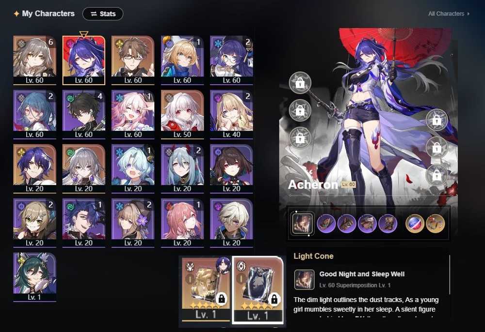 Instant Delivery - Asia TL 46 7x 5⭐ Acheron+LC, Dr. Ratio, Bronya ...