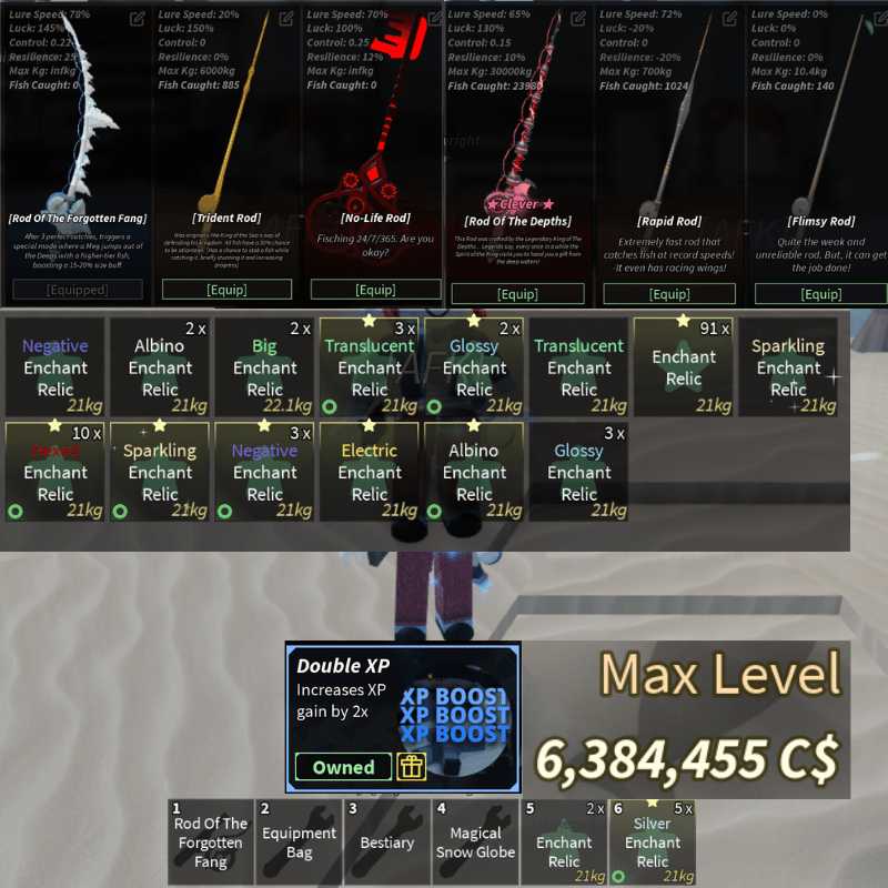 ID274Fisch: Level 750 Max 6M3 C$ X2 Exp - Rod of the Forgotten Fang, No ...