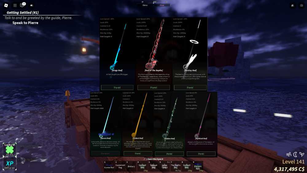 Account FISCH |Rod Of The Depths | Trident Rod | Kings Rod | Aurora Rod ...