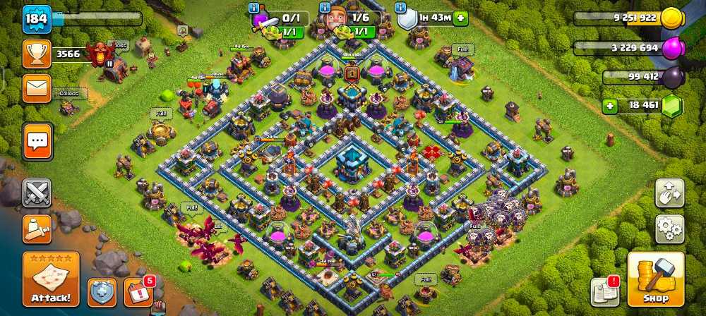 (D)18K+ GEMS 2.5K+ CWL MEDALS TH13 ALMOST MAXED EXP 184 FULLY STACKED ...