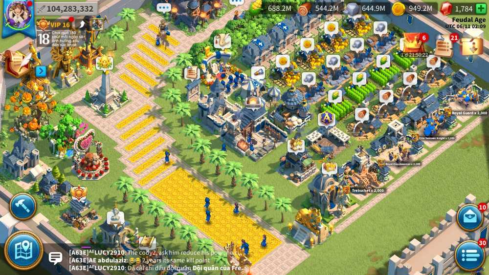 ROK1692: All Devices - 104M Vip 16 - Max 16 Commanders - 76 Passports ...