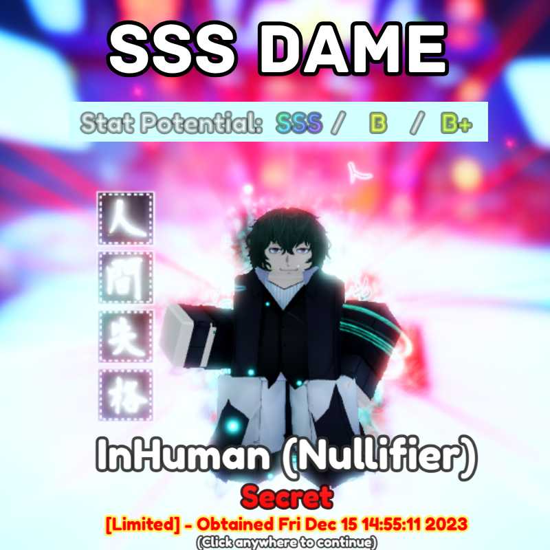 A142Inhuman Evo SSS Dame - Anime Adventures - Instant Delivery